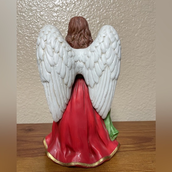 Home Interiors | Accents | Homco Angel Figurine With Baby Beautiful Red ...